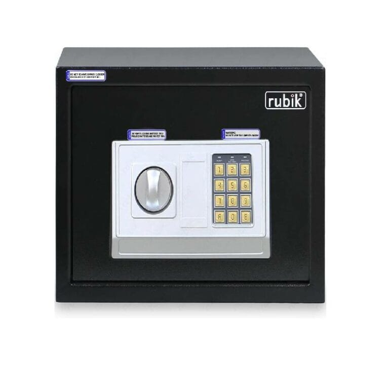 Rubik - Digital Safe Box with Key and Password, A4 Document Size Safety ...