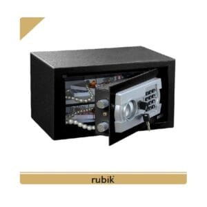 Rubik - Digital Safe Box with Keypad and Key Lock, Black - Security ...