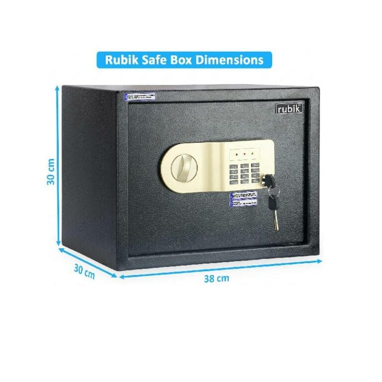 Rubik - Large Safe Box A4 Documents Size with Key and Pin Code Keypad ...