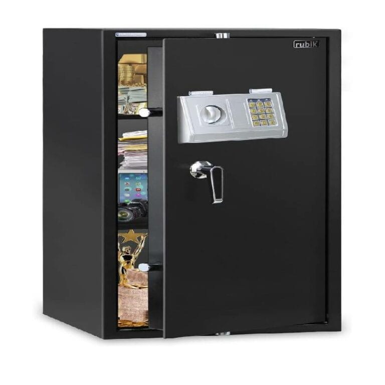 Rubik - Large Safe Box Large with Digital Keypad and Key Lock, Black ...
