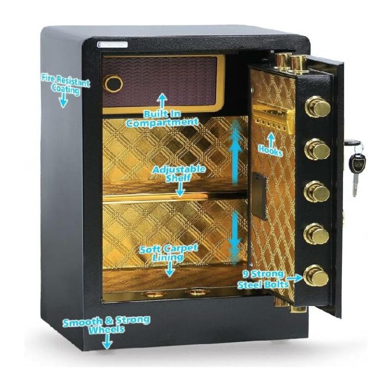 Rubik - Large Safe Box with Fingerprint, Digital Keypad and Key Lock ...