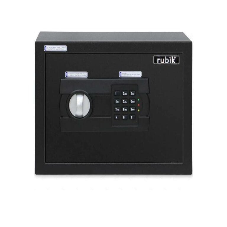 Rubik - Safe Box A4 Document Size with Key and Digital Keypad, Black ...