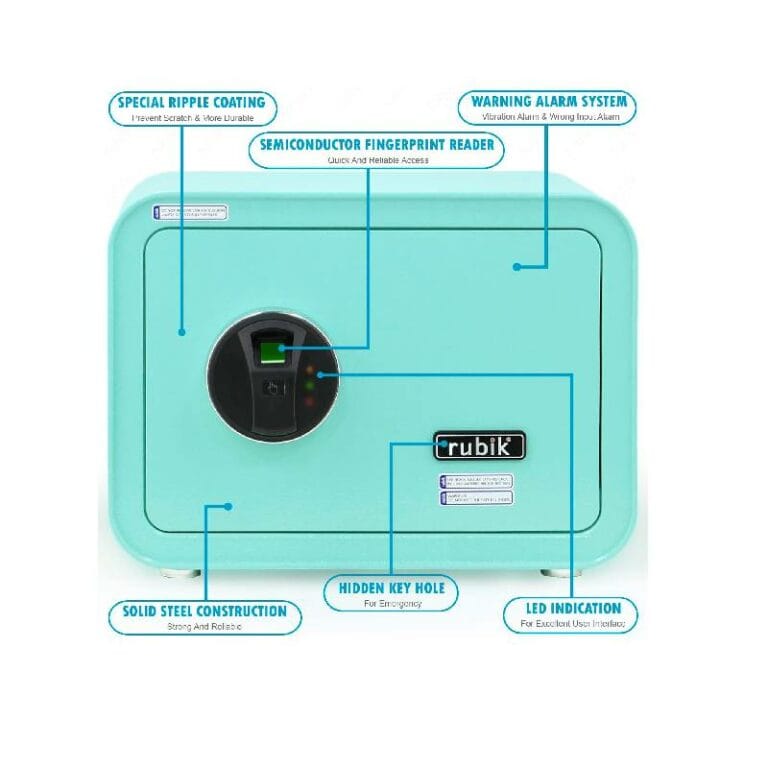 Rubik - Safe Box with Biometric Fingerprint Lock Safety Deposit Box ...