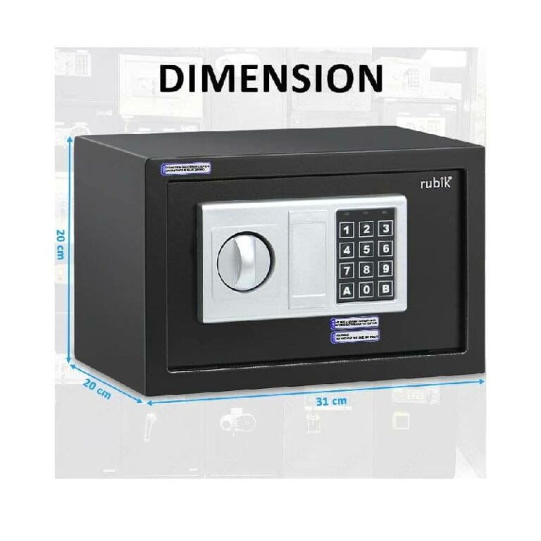 Rubik - Safe Box with Key and Digital Keypad Lock, Black - RB20EDS ...