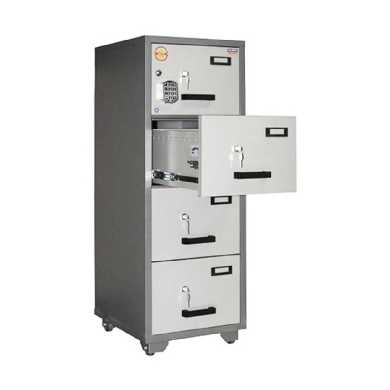 Valberg - 4-Drawer Fire Resistant Filing Cabinet with Two Key on Top ...