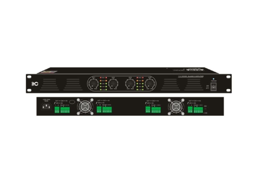ITC - 4 channel x 240w 100v/4ohm Class D Power Amplifier with Volume ...